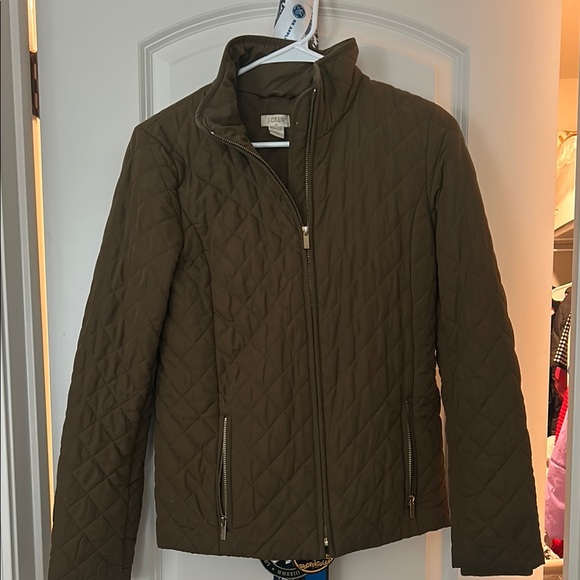 J. Crew | Jackets & Coats | J Crew Green Puffer Jacket | Poshmark